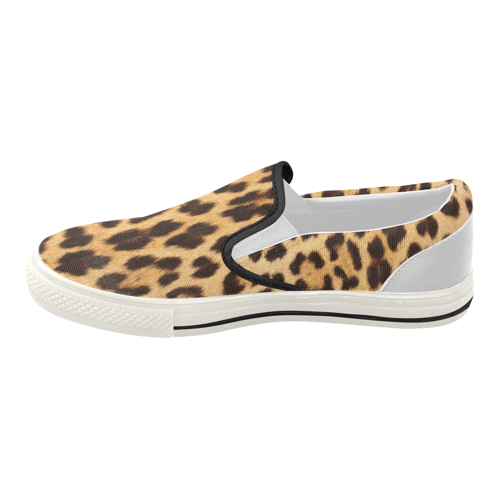 Leopard Skin Women's Slip-on Canvas Shoes (Model 019) | ID: D698722