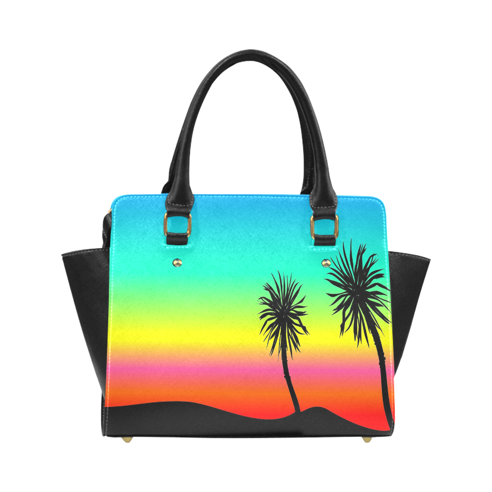 Rainbow Palm Trees Classic Shoulder Handbag (Model 1653) | ID: D708490