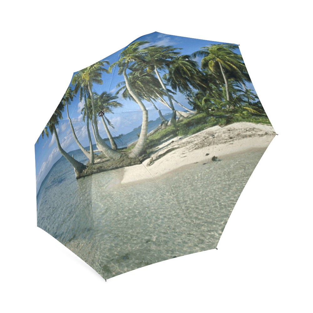 Palm Trees Tropical Beach Foldable Umbrella (Model U01) | ID: D717179