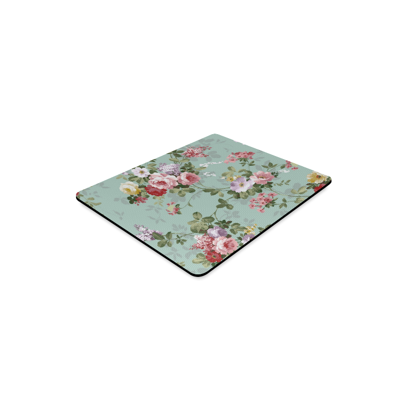 Vintage Beautiful Rose Floral Wallpaper Pattern Rectangle Mousepad | ID: D741341