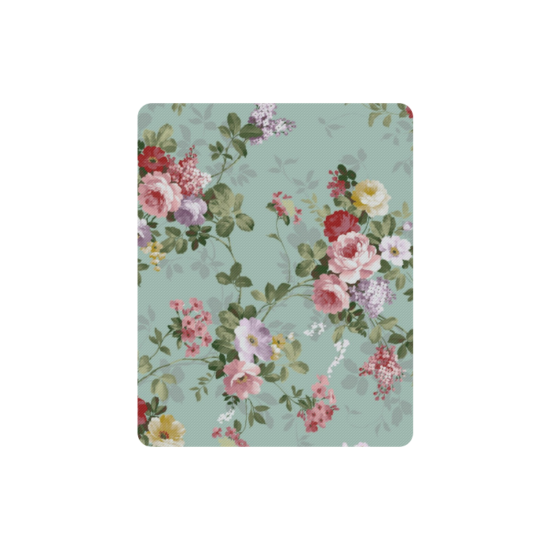 Vintage Beautiful Rose Floral Wallpaper Pattern Rectangle Mousepad | ID: D741341