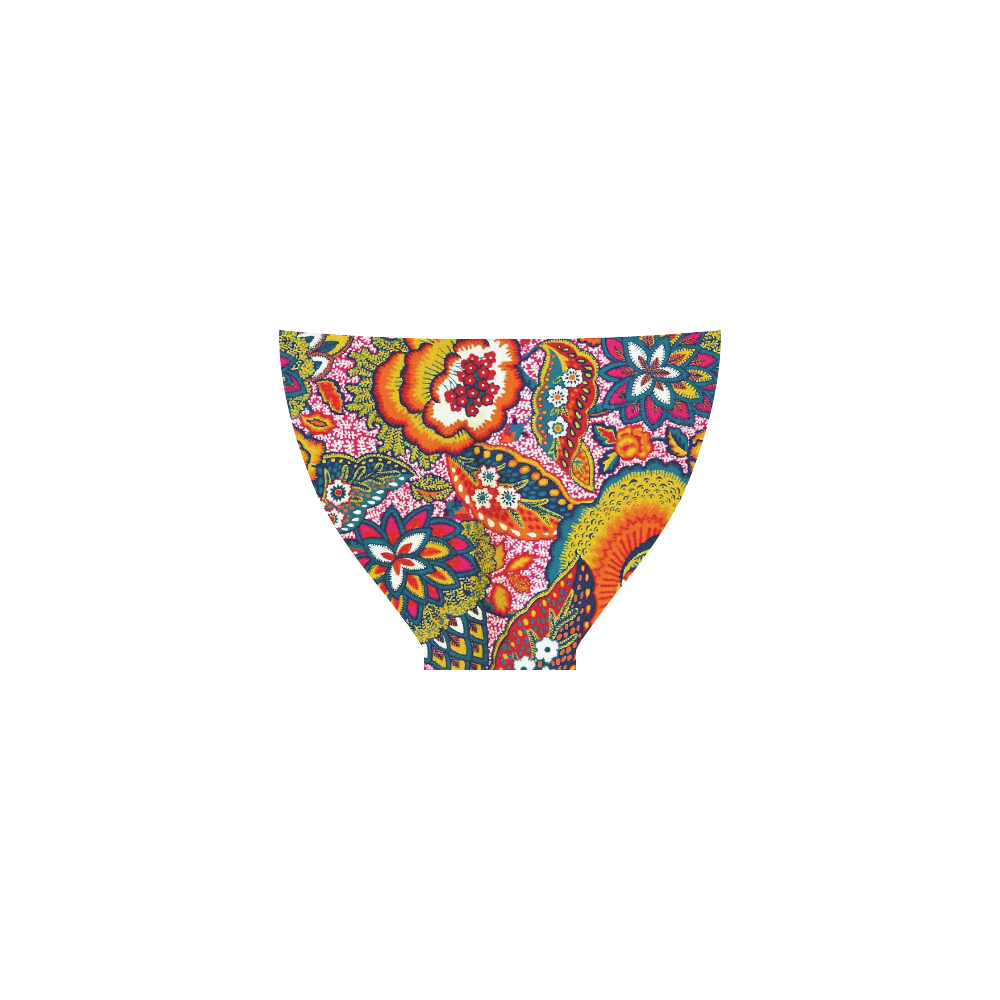Vintage Floral Colorful Cute Pattern Custom Bikini Swimsuit | ID: D748844