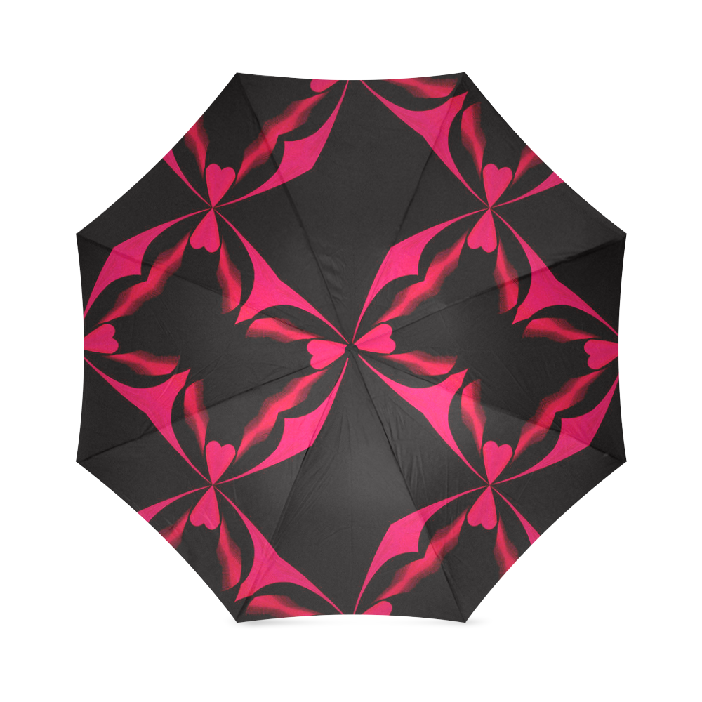 nEON pINK2 hEART~2~hEART Foldable Umbrella (Model U01) | ID: D755074