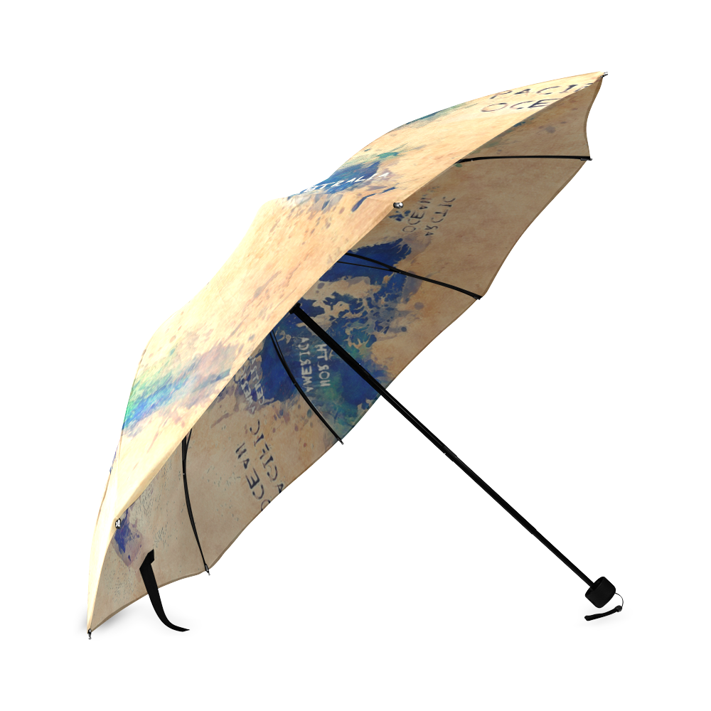 world map OCEANS and continents Foldable Umbrella (Model U01) | ID: D758618