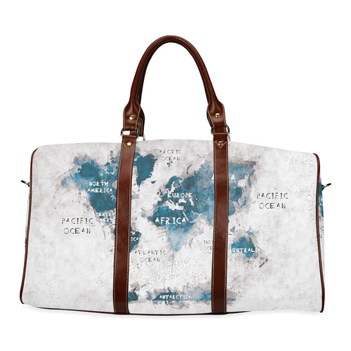 world map OCEANS and continents Waterproof Travel Bag/Small (Model 1639 ...