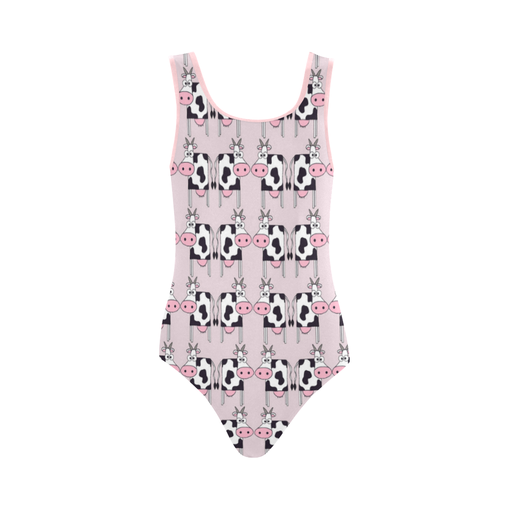 Cow Pattern Vest One Piece Swimsuit (Model S04) | ID: D768017