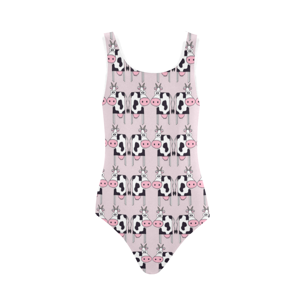 Cow Pattern Vest One Piece Swimsuit (Model S04) | ID: D768012