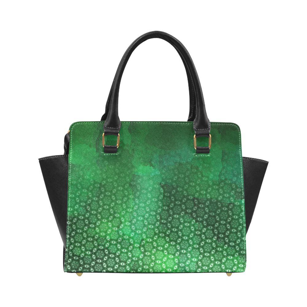 Ombre Green Abstract Forest Classic Shoulder Handbag (Model 1653) | ID ...