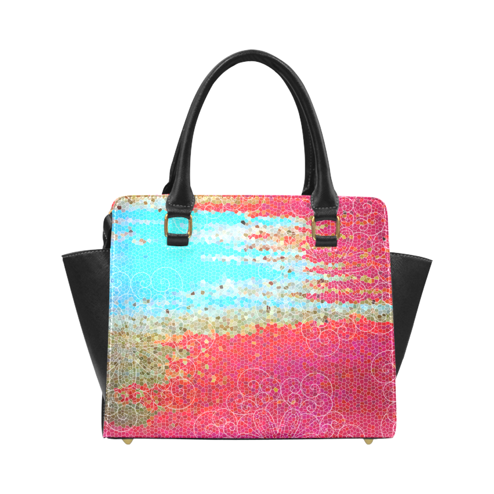 Abstract in Pink & Blue with Mandala by ArtformDesigns Classic Shoulder ...