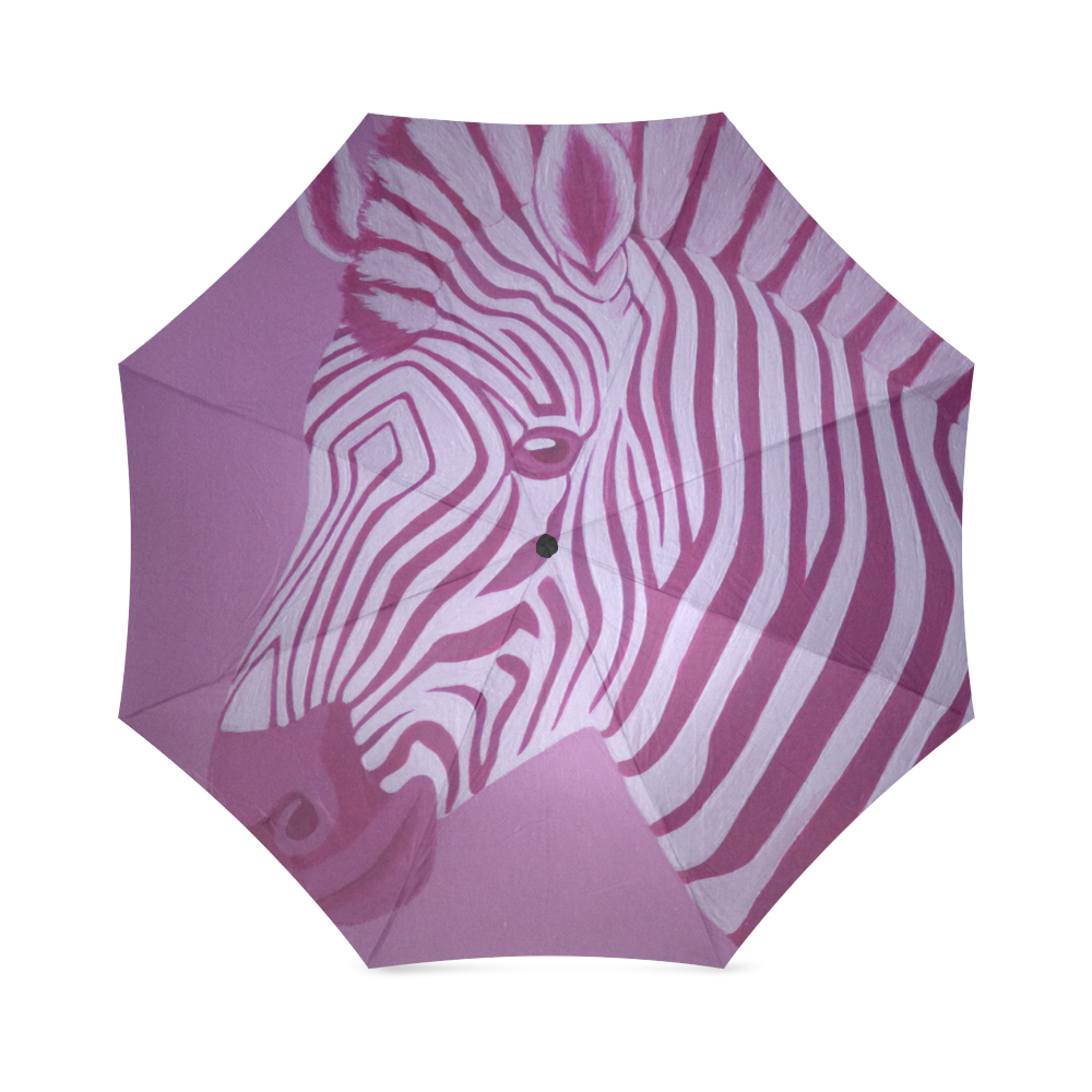 Magenta Zebra Foldable Umbrella (Model U01) | ID: D780024