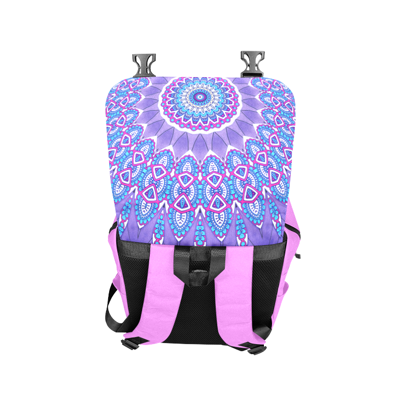 INDIA Patterns MANDALA BALL Blue Pink White Casual Shoulders Backpack ...