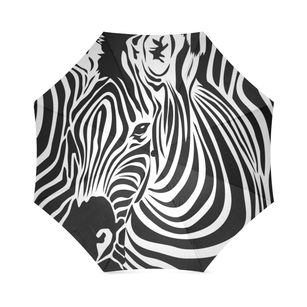 zebra opart, black and white Foldable Umbrella (Model U01) | ID: D788441