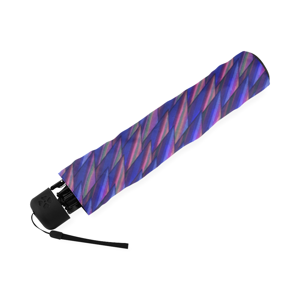 Purple and Blue Triangle Peaks Foldable Umbrella (Model U01) | ID: D809592