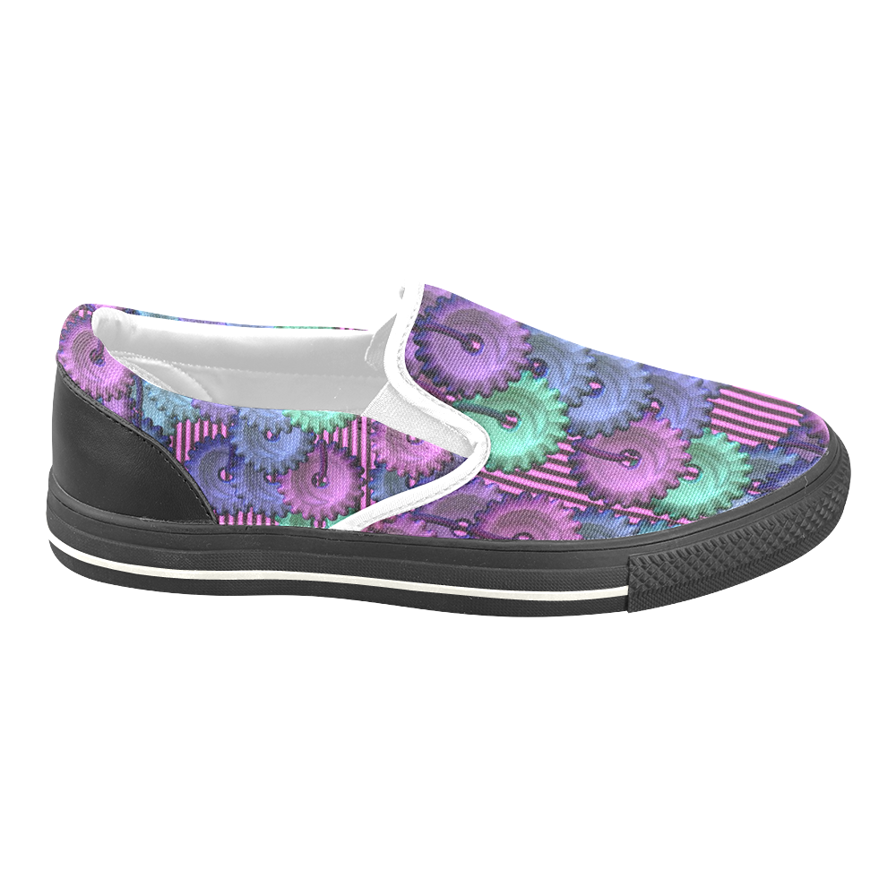 candy gears Women's Unusual Slip-on Canvas Shoes (Model 019) | ID: D813222