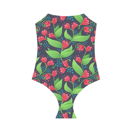 Beautiful Red Flowers Strap Swimsuit ( Model S05) | ID: D830091