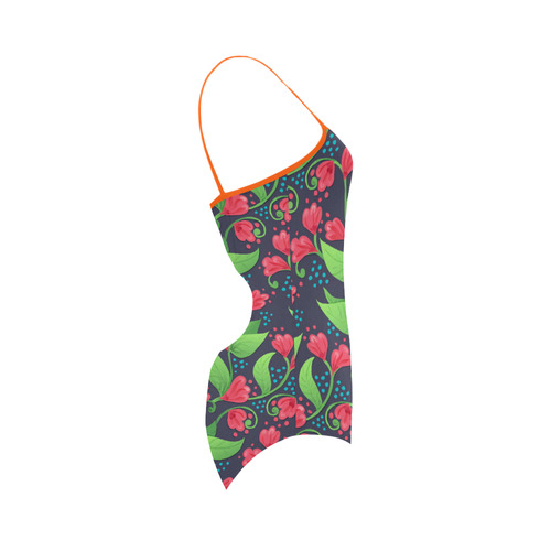 Beautiful Red Flowers Strap Swimsuit ( Model S05) | ID: D830091