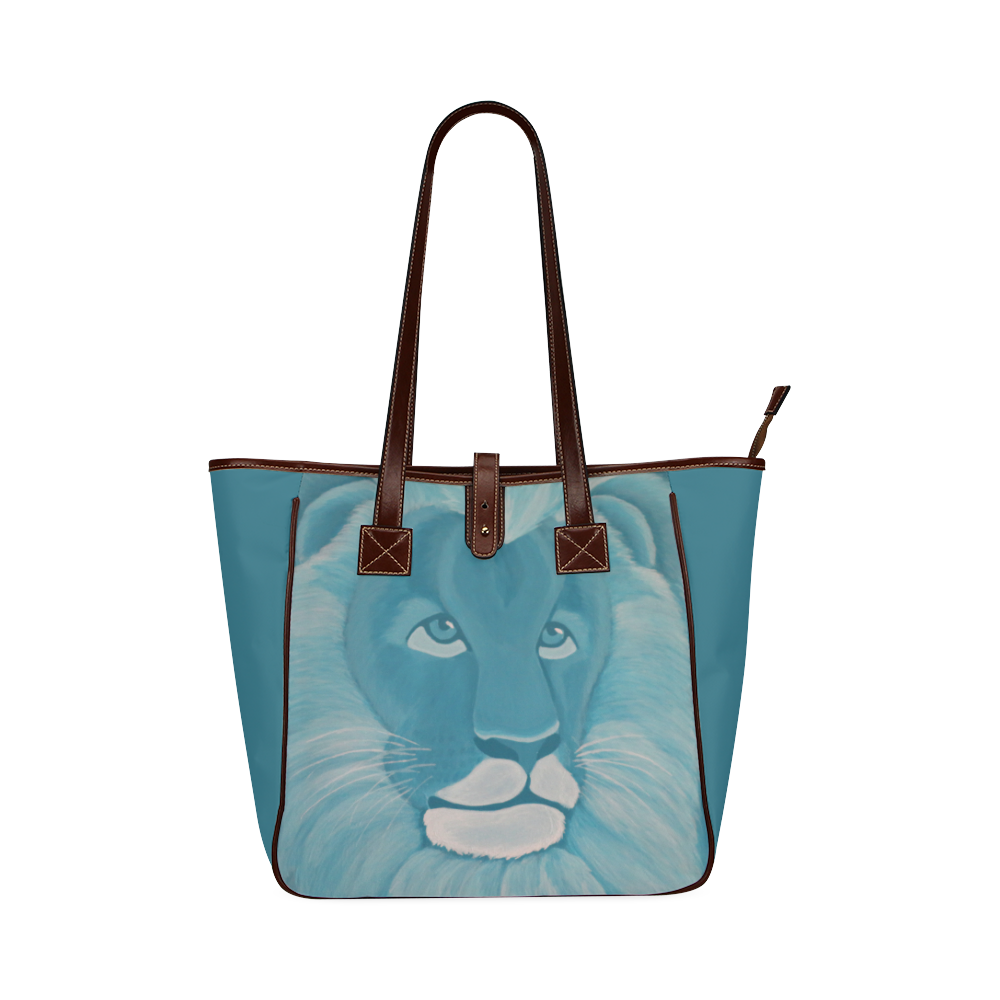 Turquoise Lion Classic Tote Bag (Model 1644) | ID: D841114