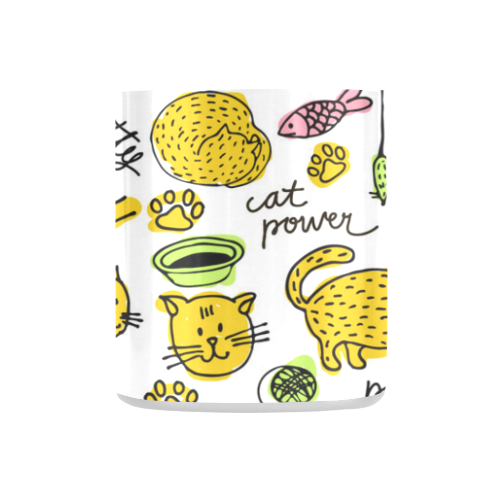 Cute Kitty Cat Power Pattern Classic Insulated Mug(10.3OZ) | ID: D854345