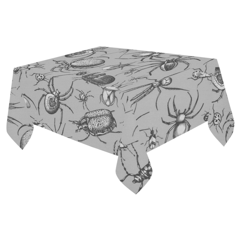 beetles spiders creepy crawlers insects grey Cotton Linen Tablecloth 52 ...