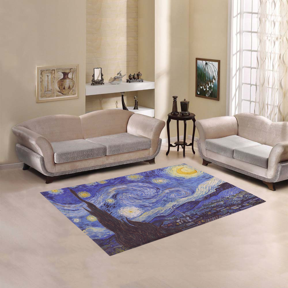 Vincent Van Gogh Starry Night Area Rug 5'3''x4' | ID: D858408