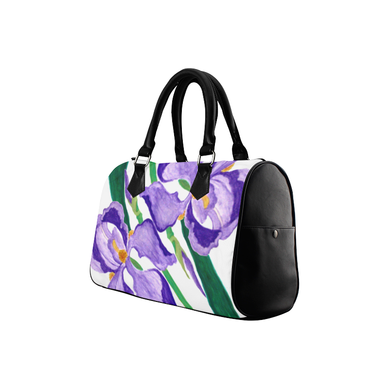 Purple Iris Diagonal Boston Handbag (Model 1621) | ID: D867706