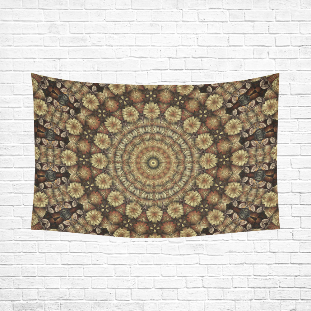 Metal Mandala Cotton Linen Wall Tapestry 90"x 60" | ID: D867961