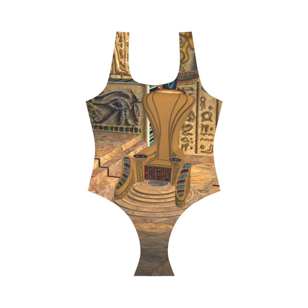 The egyptian temple Vest One Piece Swimsuit (Model S04) | ID: D873293
