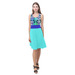 Aqua with Birdwing Butterfly & Navy Accents Atalanta Casual Sundress ...