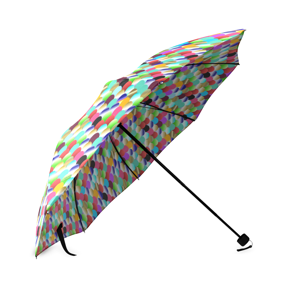 RAINBOW FISH SCALES TILES Foldable Umbrella (Model U01) | ID: D893678