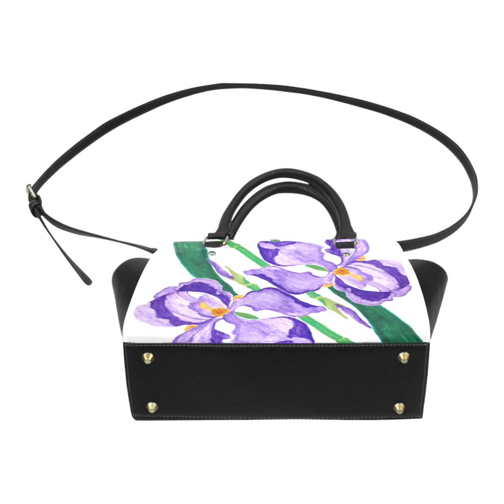 Purple Iris Diagonal Classic Shoulder Handbag (Model 1653) | ID: D896196