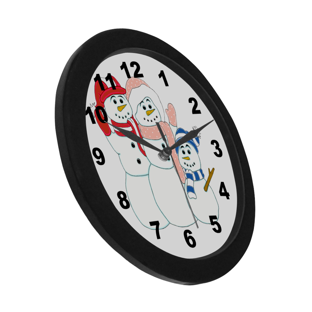 Snowman Family Circular Plastic Wall clock | ID: D904176
