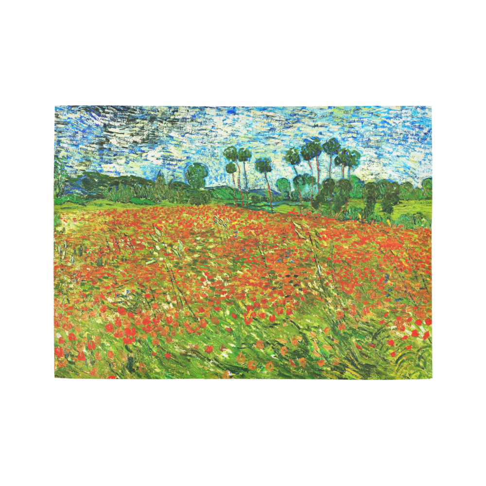 Vincent Van Gogh Field With Red Poppies Area Rug7'x5' | ID: D914623