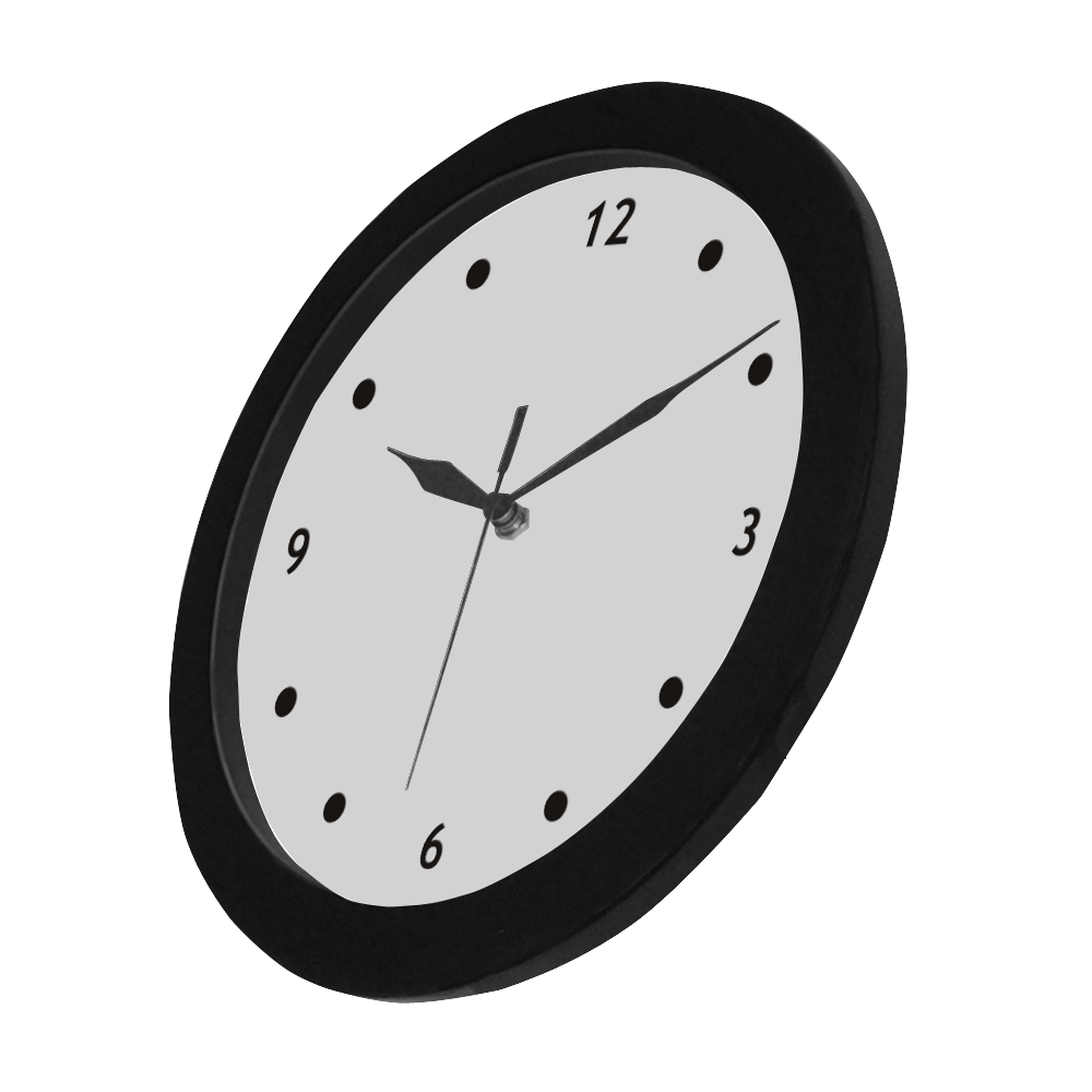 Clock Face Dots Numbers Black Circular Plastic Wall clock | ID: D918637
