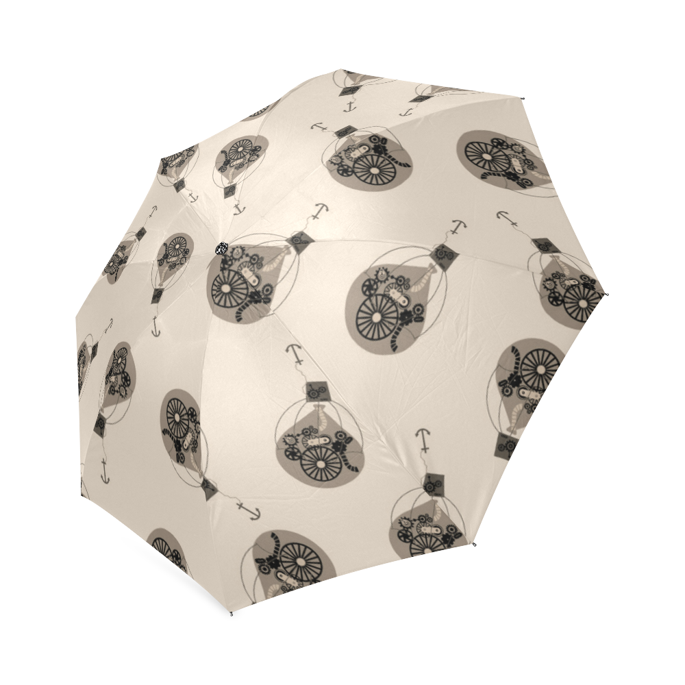 Steampunk Sepia Balloons Foldable Umbrella (Model U01) | ID: D923992