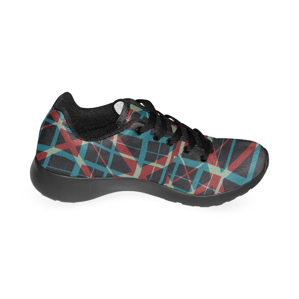 Plaid I Hipster plaid pattern black sole Women’s Running Shoes (Model ...