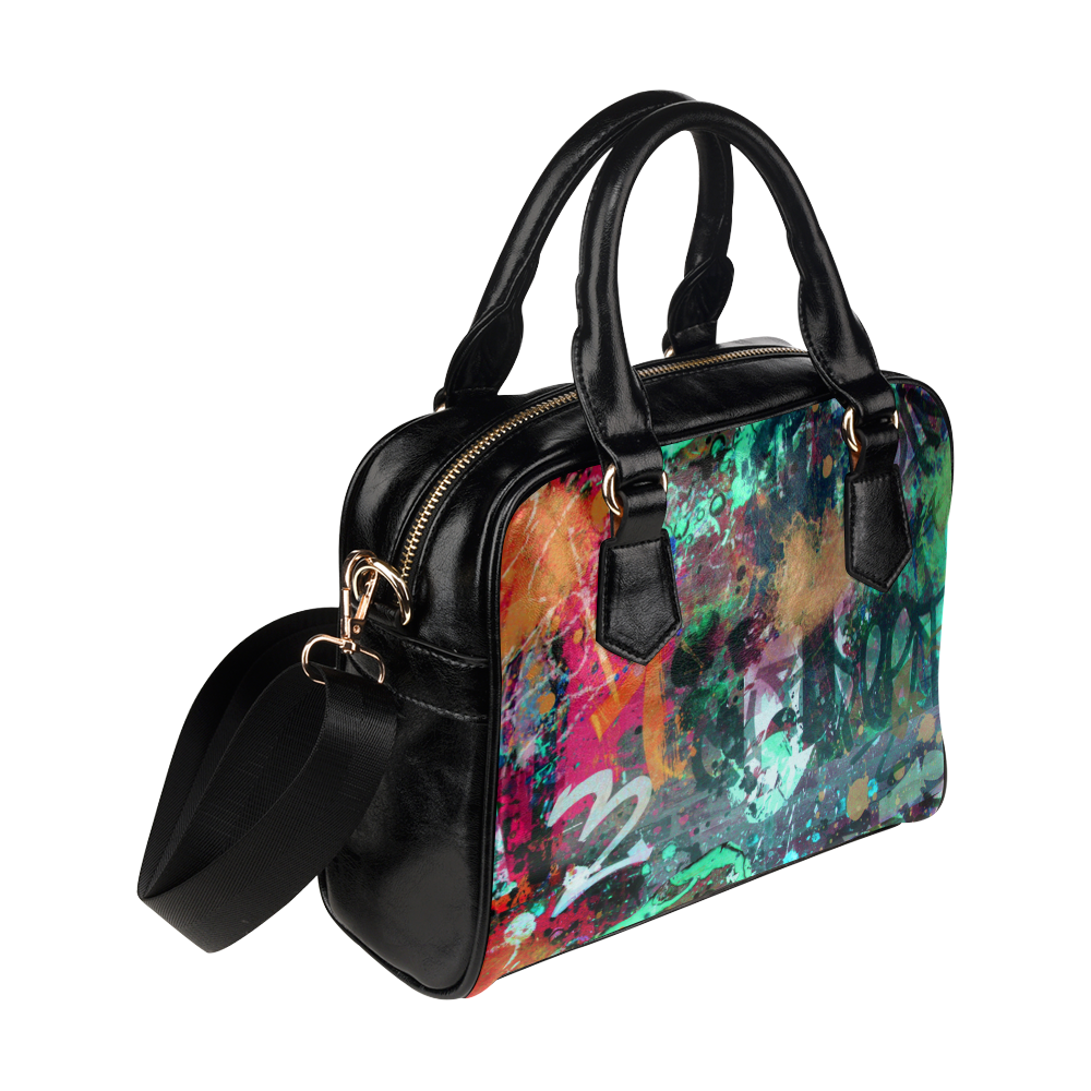 Graffiti Wall and Paint Splatter Shoulder Handbag (Model 1634) | ID ...