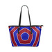 octagon blue red Leather Tote Bag/Large (Model 1651) | ID: D928724