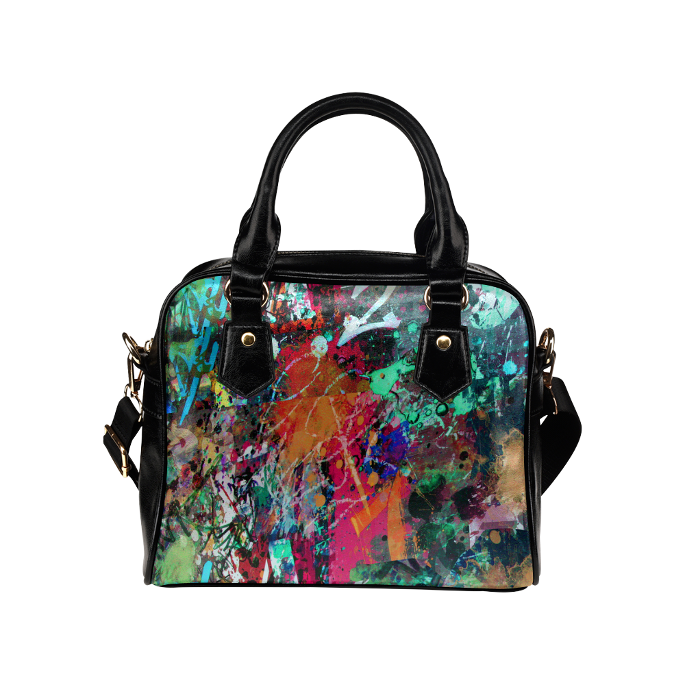 Graffiti Wall and Paint Splatter Shoulder Handbag (Model 1634) | ID ...