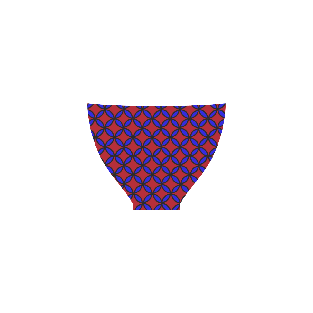 round tile pattern red blue Custom Bikini Swimsuit | ID: D929257