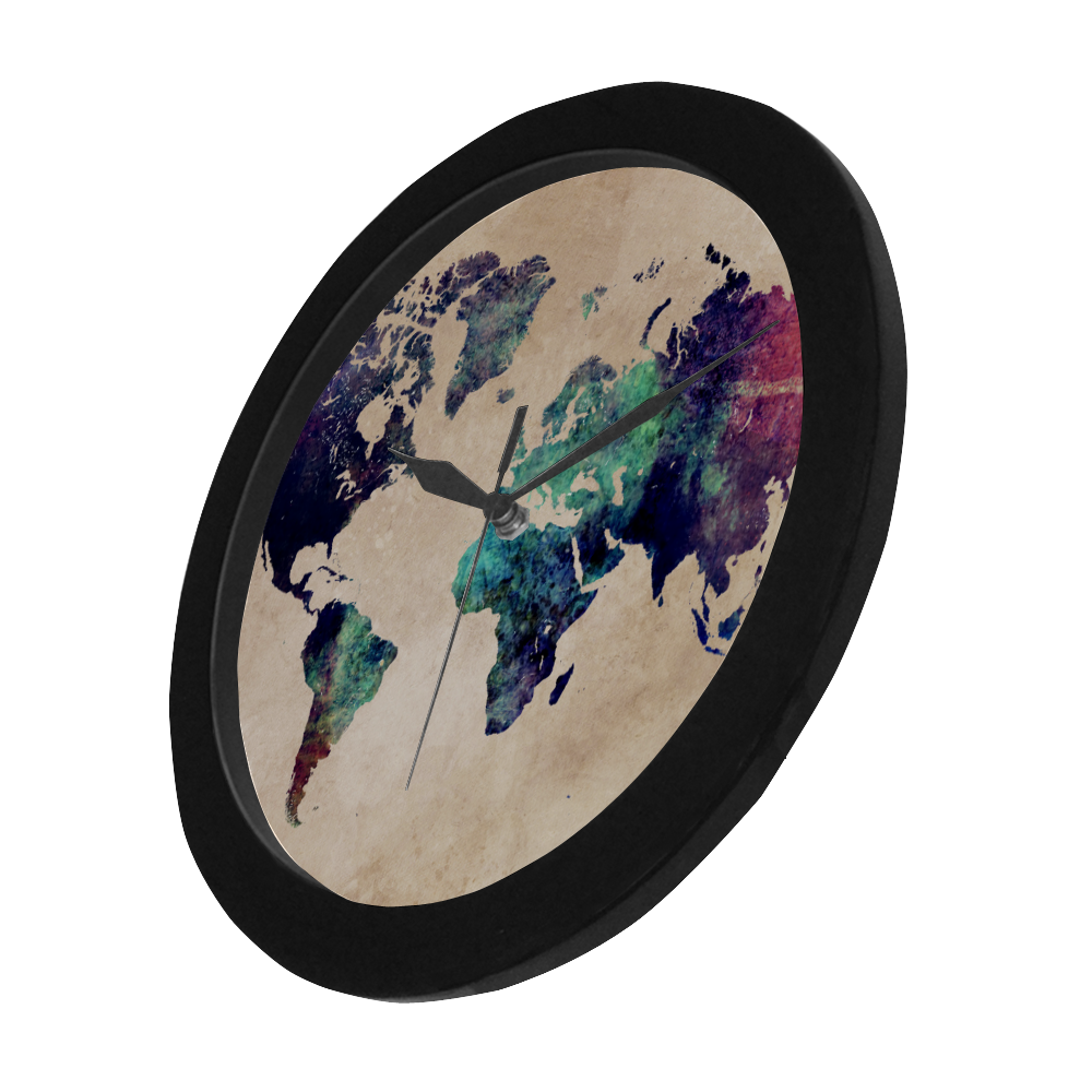 world map Circular Plastic Wall clock | ID: D935053