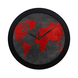 world map Circular Plastic Wall clock | ID: D1527166