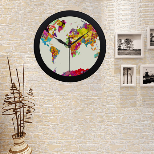world map Circular Plastic Wall clock | ID: D935029