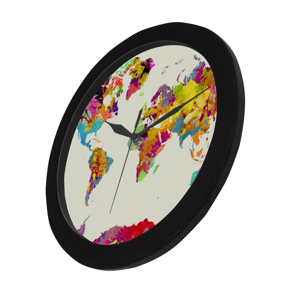 world map Circular Plastic Wall clock | ID: D935029