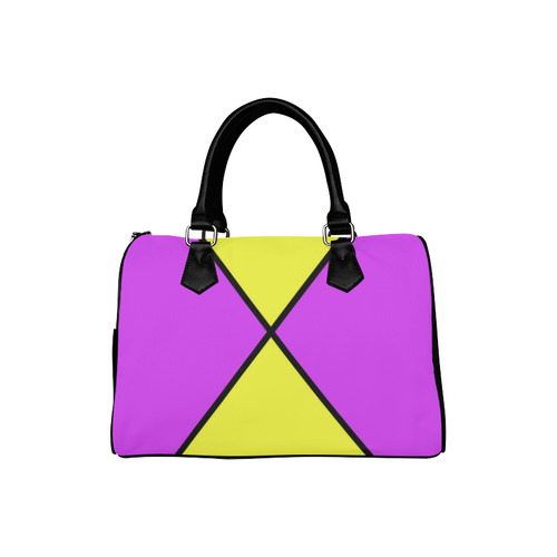 diagonals lavender yellow Boston Handbag (Model 1621) | ID: D953059