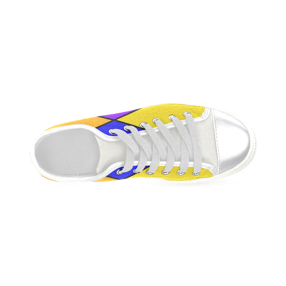 diagonals blue tetrad Canvas Women's Shoes/Large Size (Model 018) | ID ...