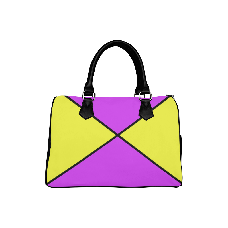 diagonals lavender yellow Boston Handbag (Model 1621) | ID: D953056
