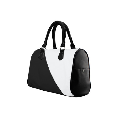 diagonal black white Boston Handbag (Model 1621) | ID: D953071