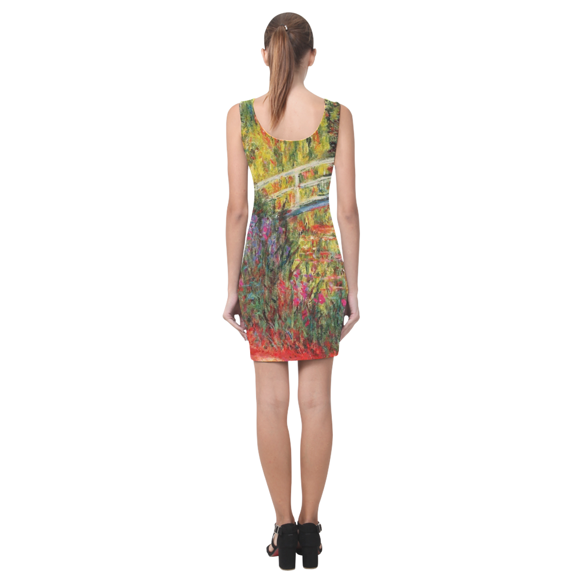 Claude Monet Japanese Bridge Floral Fine Art Medea Vest Dress (Model ...