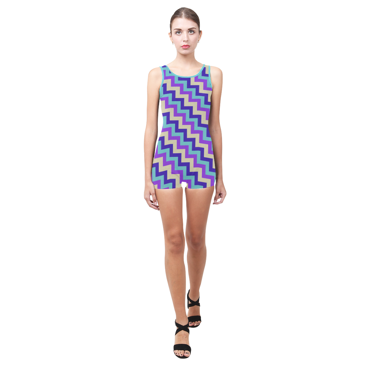 chevron 4 Classic One Piece Swimwear (Model S03) | ID: D984049