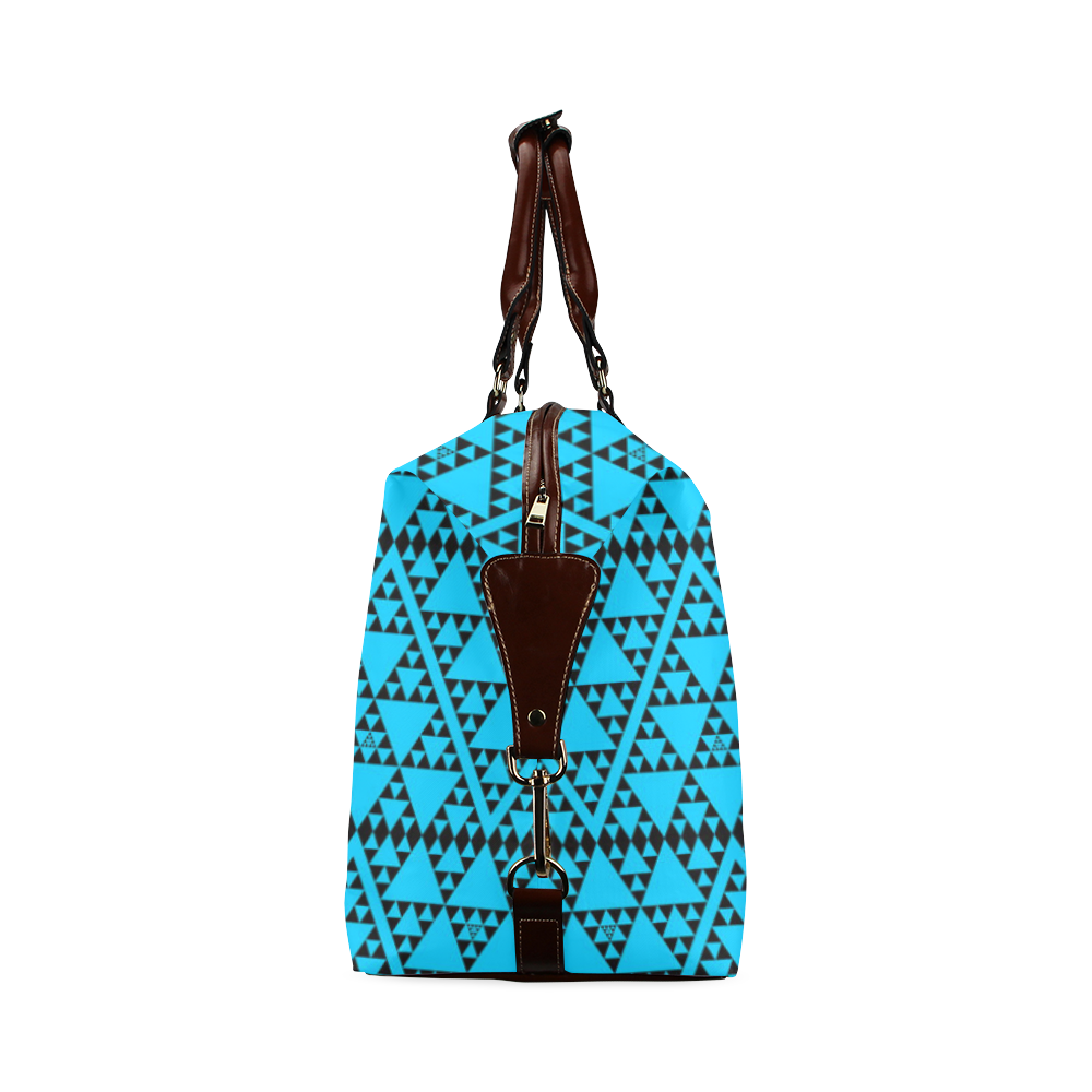 triangles in triangles pattern blk blue Classic Travel Bag (Model 1643 ...